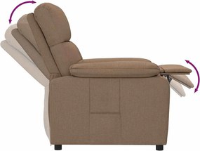 Polohovací křeslo hnědé textil 289666