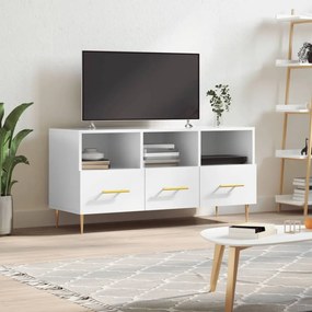 TV skříňka bílá s vysokým leskem 102x36x50 cm kompozitní dřevo