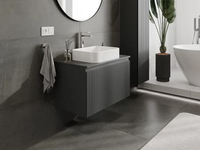 Mexen Rivel, koupelnová skříňka 80 cm, 1 zásuvka, drážkovaná, grafitová matná, 91A20-08047-1-BF66