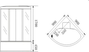 BPS-koupelny Hydromasážní box HYD-Nuoto 90 SA, 90x90 se saunou