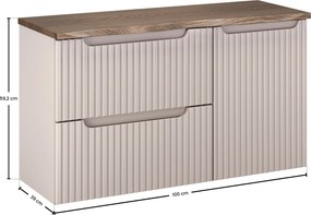 Comad Koupelnová skříňka pod deskové umyvadlo s košem na prádlo Nova Cashmere 100 kašmír