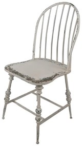 Bílá antik kovová jídelní židle Michel - 45*47*99 cm