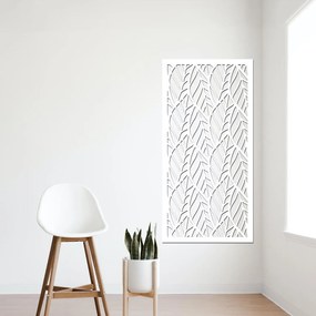 dřevo života Dřevěný dekorační panel LEAF III Rozměry (cm): 20x40, Barevný vzor: Bílá