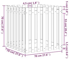Zahradní truhlík plotový design 70x70x70 cm masivní douglaska