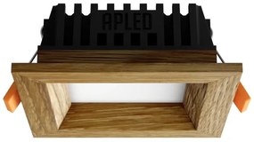 APLED - LED Podhledové SQUARE WOODLINE LED/3W/230V 3000K 9x9 cm dub masiv