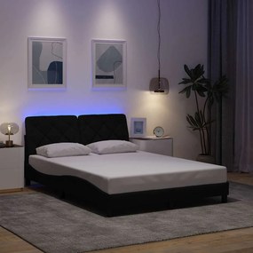 Rám postele s LED bez matrace černý 120x200 cm Látka 3310659