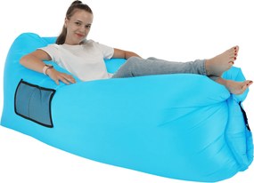 Nafukovací sedací vak/lazy bag, modrá, LEBAG