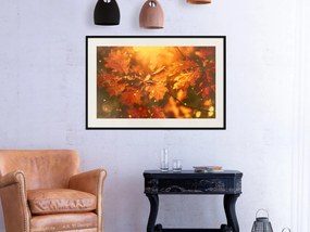 Plakát Tančící Listy - oranžové rostliny v zlatém podzimním motivu