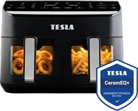TESLA AirCook DualHeat QD464 XXL - multifunkční duální digitální horkovzdušná fritéza