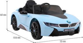 Ramiz Elektrické autíčko BMW i8 Lift modré + dálkové ovládání + pomalý start + 3bodové pásy + MP3 USB + LED