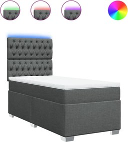 Box spring postel s matrací tmavě šedá 90x200 cm textil 3292679