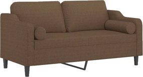 2místná pohovka s polštáři hnědá 140 cm textil 3200848