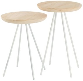 OnaDnes -20% Set dvou dřevěných odkládacích stolků J-line Cram 53/46 cm