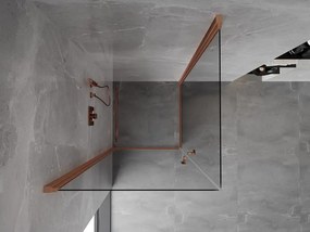 Mexen Mist-B Duo, 2-křídlý ​​výklopný sprchový kout 100 x 100 cm, čiré sklo, měděný matný profil, 8A2-100-100-65-00