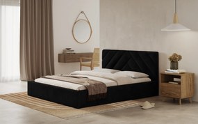 Postel PRATO 140x200 černá s úložným prostorem