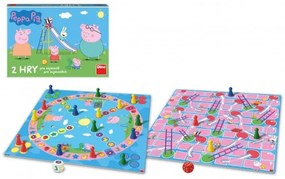 Pojď si hrát/Žebříky a skluzavky 2 společenské hry Prasátko Peppa/Peppa Pig v krabici 33x23x3cm