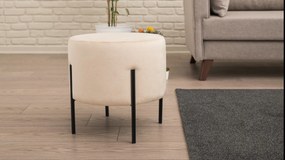 Atelier del Sofa Taburet Flow - Cream, Krémová, Černá