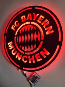 3D Led obraz Fotbal Fc Bayern Munchen Nástěnná Dekorace Noční Lampa 48 cm