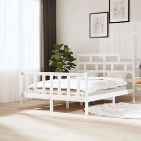 Rám postele bílý masivní borovice 140 x 200 cm,  3101349 HangarStore.cz