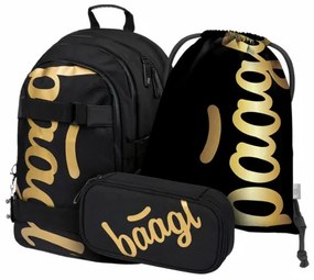 BAAGL SET 3 Skate Gold: batoh, penál a sáček