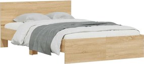 Rám postele s čelem a LED osvětlením dub sonoma 120 x 190 cm 3207639