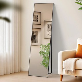 Zrcadlo Benicia 140x40 cm – černá-matt