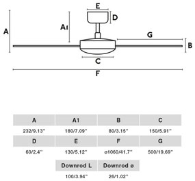 FARO 34295WT - Stropní ventilátor RUDDER S bílá pr. 106 cm WT + dálkové ovládání