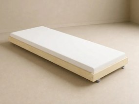 Benlemi Dřevěná výsuvná přistýlka SLEEP pod postel na kolečkách Zvolte barvu: Transparentní vosková lazura matná, Zvolte rozměr: 80x190 cm (pod postel 80x200 cm), Zvolte typ: Pro postel FENCE