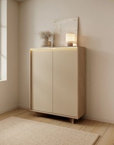Vysoká komoda Semi A LED cappuccino bolivar přírodní
