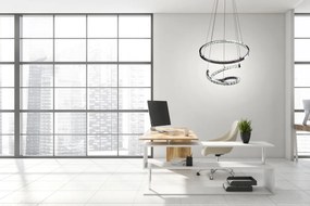 Toolight Toolight, LED závěsné křišťálové svítidlo s dálkovým ovládáním APP773-2CP, chromová, OSW-05024