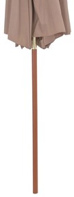 Dvoupatrový slunečník s dřevěnou tyčí 270 cm barva taupe - Default Title
