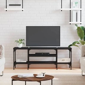 TV stolek černý 121 x 35 x 45 cm kompozitní dřevo a železo