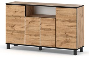 Stiv-Meble Komoda Loft 140 cm - bílá matná/bílý lesk