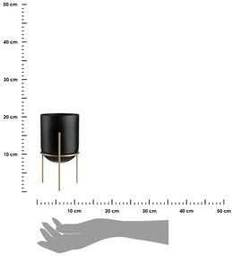 Květináč na stojanu LOFT 20 cm černý/zlatý