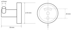 Sapho Sapho, X-ROUND COPPER dvouháček, měď mat, XR202PG
