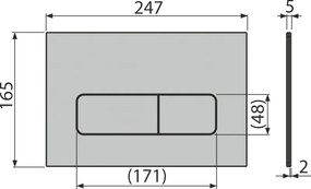 ALCA Ovládací tlačítko pro předstěnové instalační systémy, alunox-mat MOON