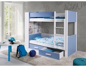 Patrová postel Rebiko 80, Strana: pravá, Barva: bílá + modrá