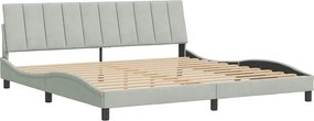 Rám postele bez matrace Hanko světle šedý 200 x 200 cm samet 3207867