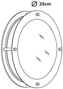 Nordlux 21861031 Malte, venkovní nástěnné svítidlo, 1x60W, kov, pokovená, IP54, průměr 24cm