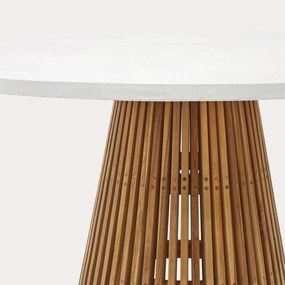 Zahradní jídelní stůl faluca ø 120 cm bílý/přírodní MUZZA