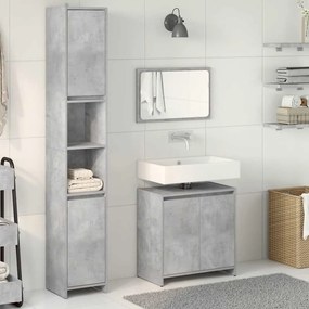 3dílný set koupelnového nábytku betonově šedý kompozitní dřevo 3324853