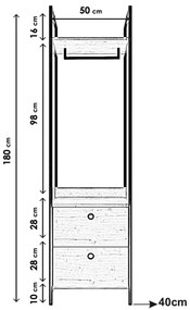 Kalune design Otevřená šatní skříň TEKLI 180x50 cm 285LCV1160