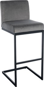 Barová židle Hopewell samet B – šedá