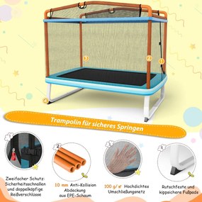 Costway Obdélníková trampolína 3-in-1 pro děti trampolína pro – pomerančový