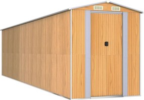 Zahradní kůlna světle hnědá 192x772x223 cm pozinkovaná ocel 3147478