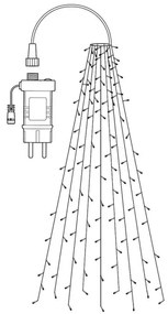 Nedis WIFILXT01C180 - LED RGB Vánoční závěs 240xLED/11 funkcí 8m IP65 Wi-Fi Tuya