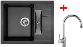 Sinks CRYSTAL 615 Metalblack+VITALIA CR61574VICL