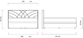 Čalouněná postel s matracemi a úložným prostorem GINA 160x200 cm béžová