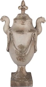 Béžová antik dekorace s ornamentem lilie Fleur-de-lis - 35*25*65 cm