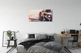 Obrazy na plátně Černé auto light 120x60 cm